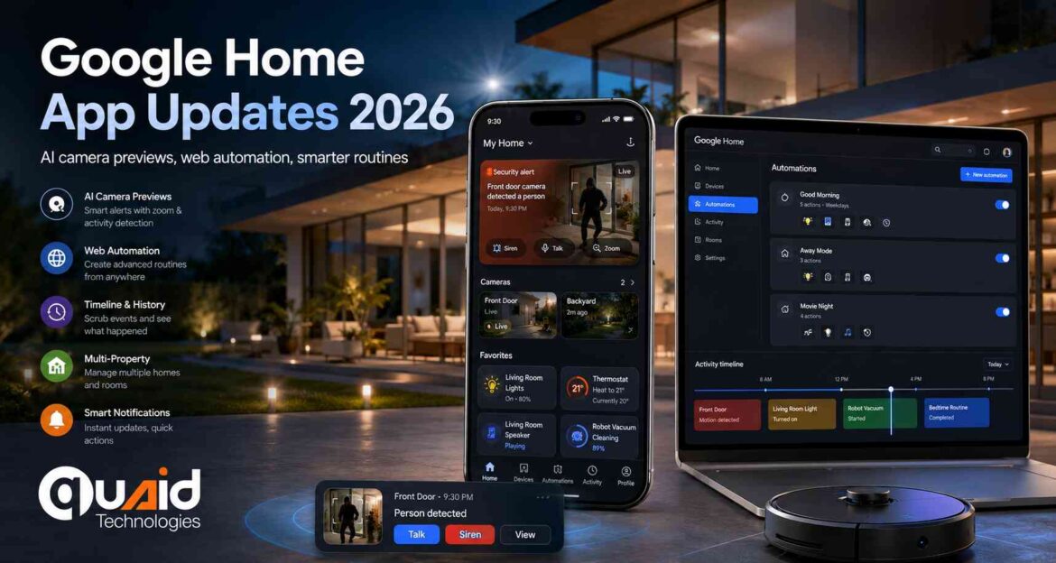 Google Home App Updates: New Camera & Web Automation